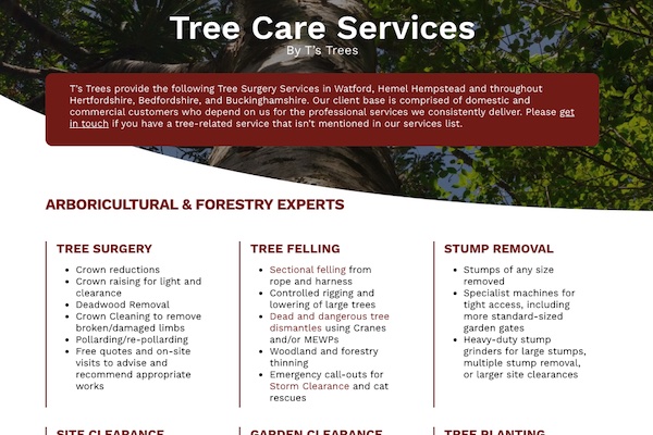 T's Trees Professional Tree Surgeons | Arbtalk Media